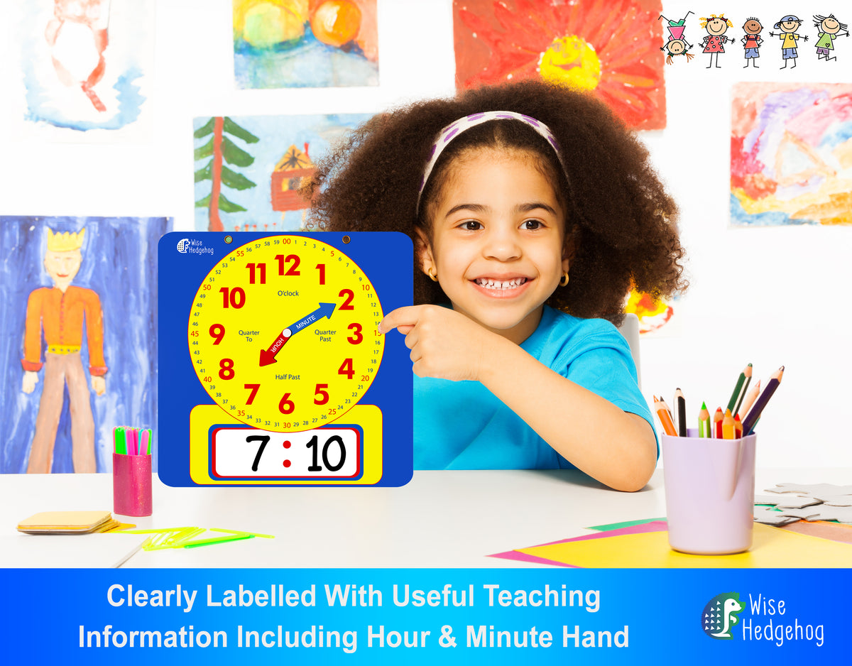 Magnetic Teaching Demonstration Dry Erase Clock | Large Kids Telling T ...