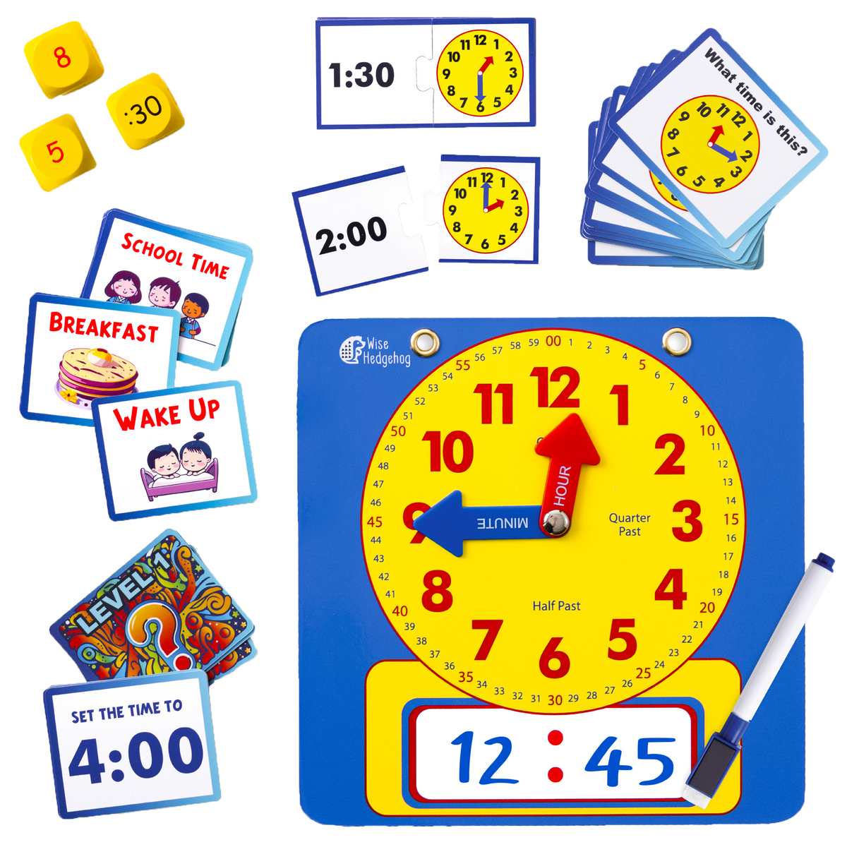The Ultimate Telling Time Bundle - Learning Wall Clock & Large Demonst ...