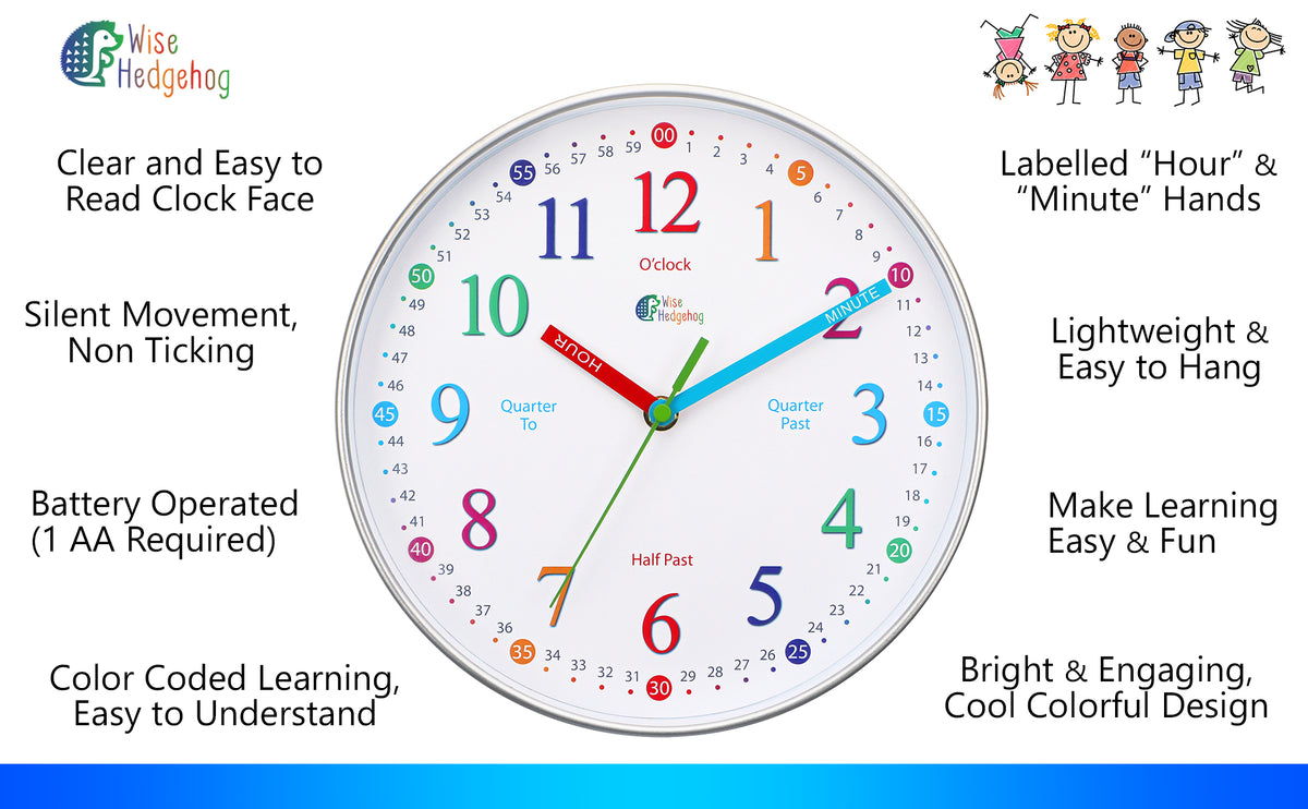 Learning Clock Bundle - Teaching Wall Clock & Teaching Time Activity a ...