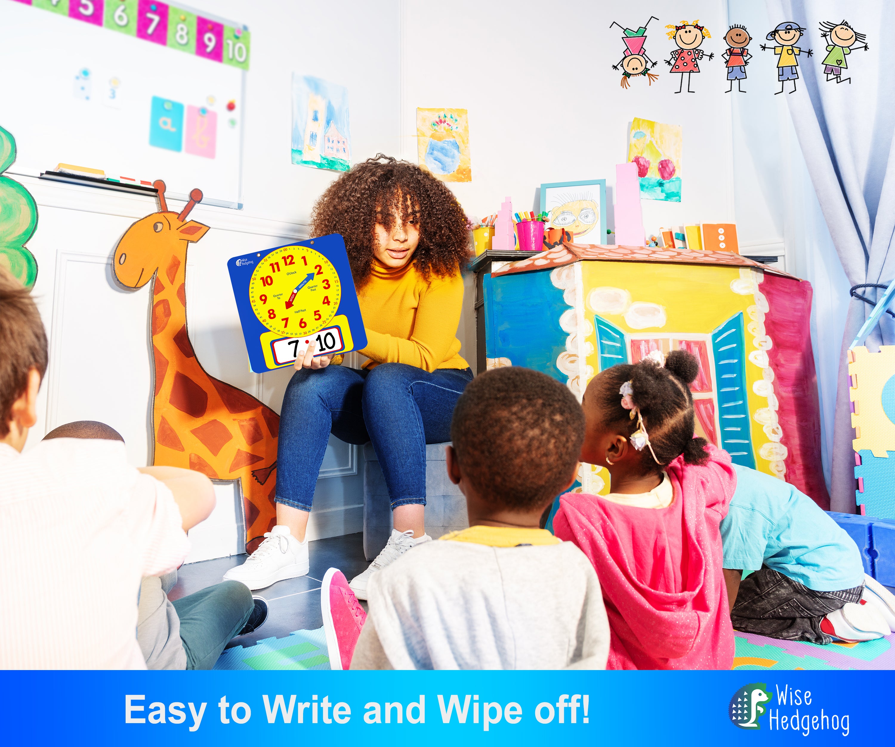 Magnetic Teaching Demonstration Dry Erase Clock | Large Kids Telling T – Wise Hedgehog